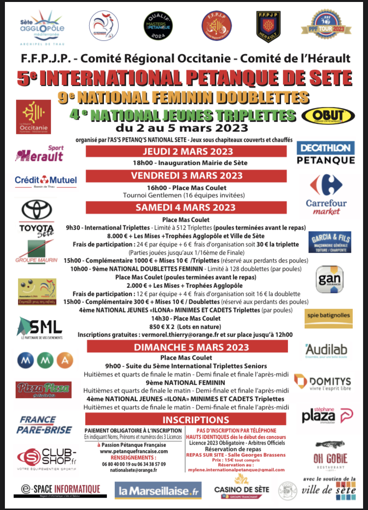 Affiche de la compétition PPF TOUR 2023 : 9e National Féminin Ville de Sète